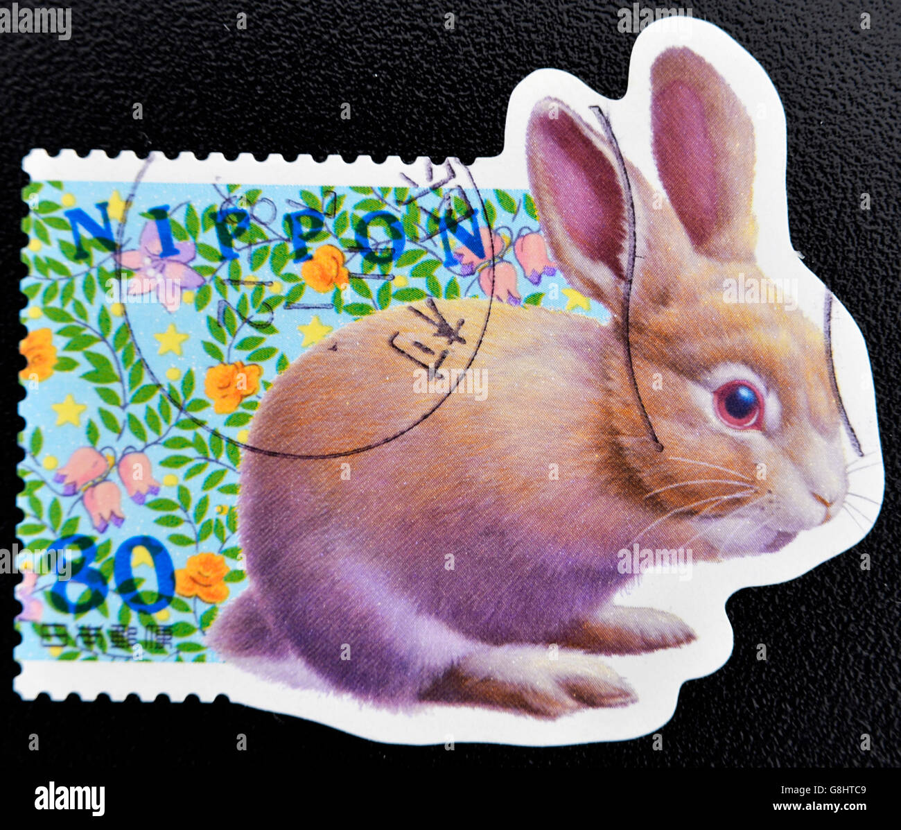 JAPAN - CIRCA 2000: A stamp printed in Japan shows a rabbit, circa 2000 ...