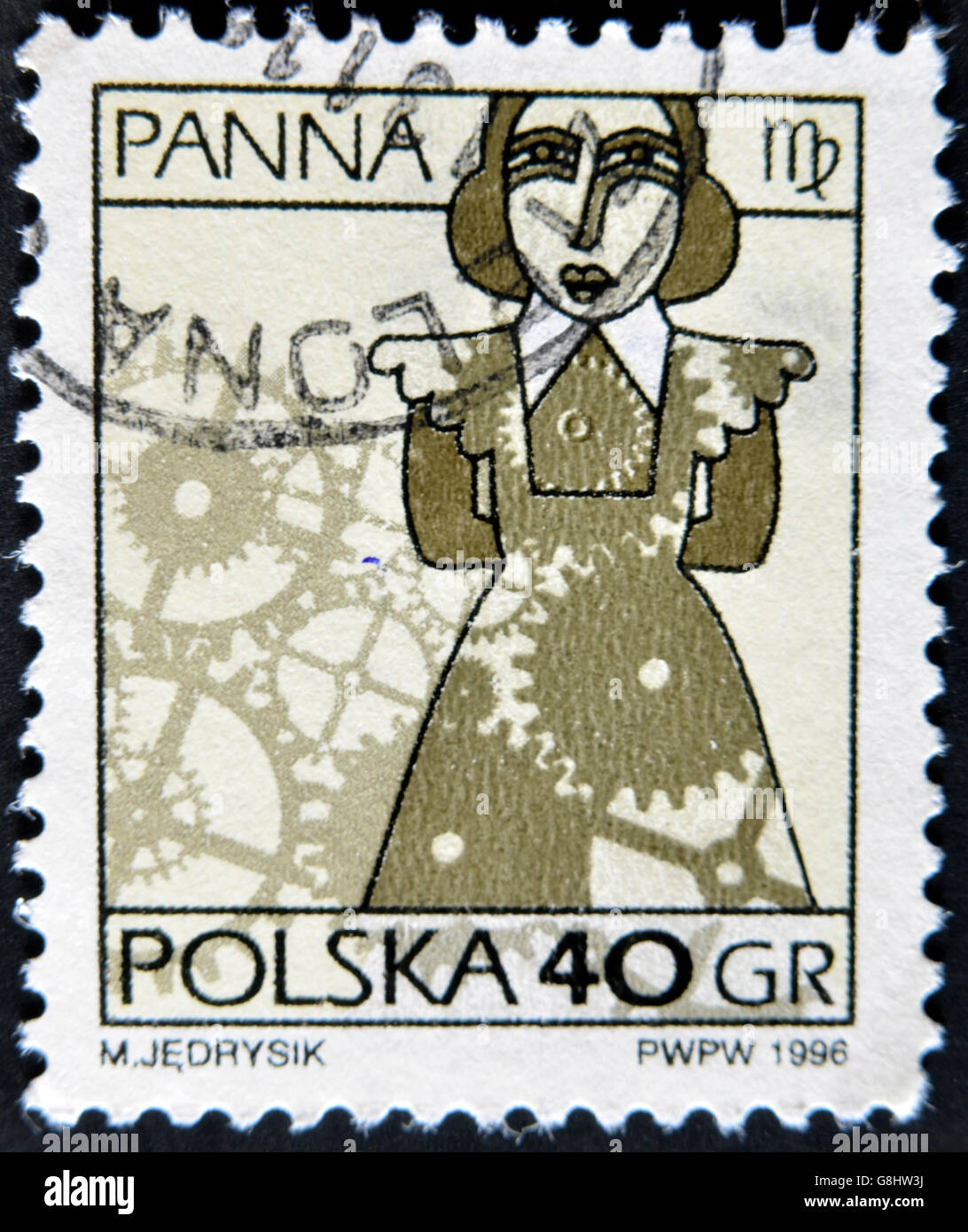 POLAND - CIRCA 1996: A stamp printed in the Poland, shows a sign of the ...