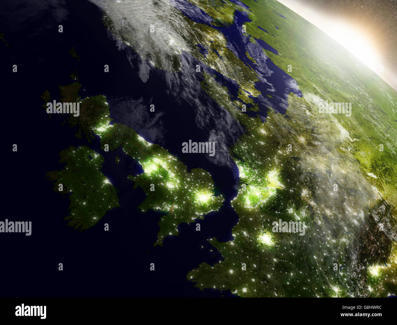 English channel satellite map hi-res stock photography and images - Alamy