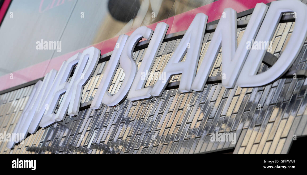 Shop sign stock. A shop sign for River Island in central London Stock ...