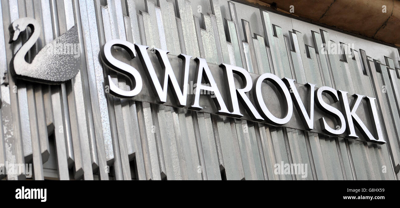 Shop sign stock. A shop sign for SWAROVSKI in central London Stock ...