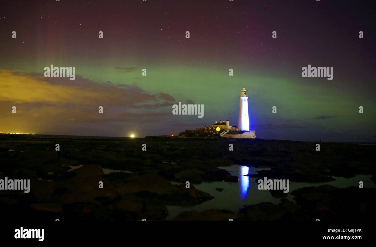 The Northern Lights, or Aurora Borealis, shine over St Mary's ...