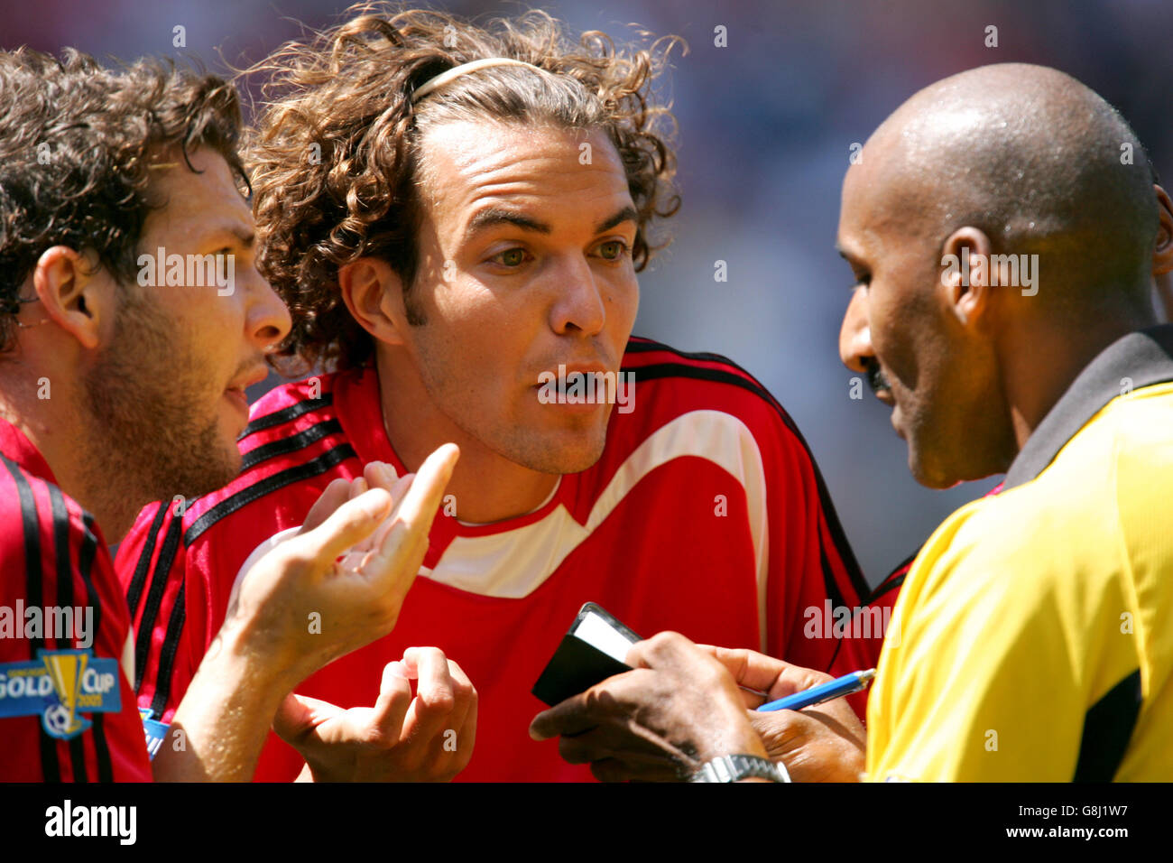 Canadas adam braz gabriel gervais appeal to referee neal brizan hi-res ...