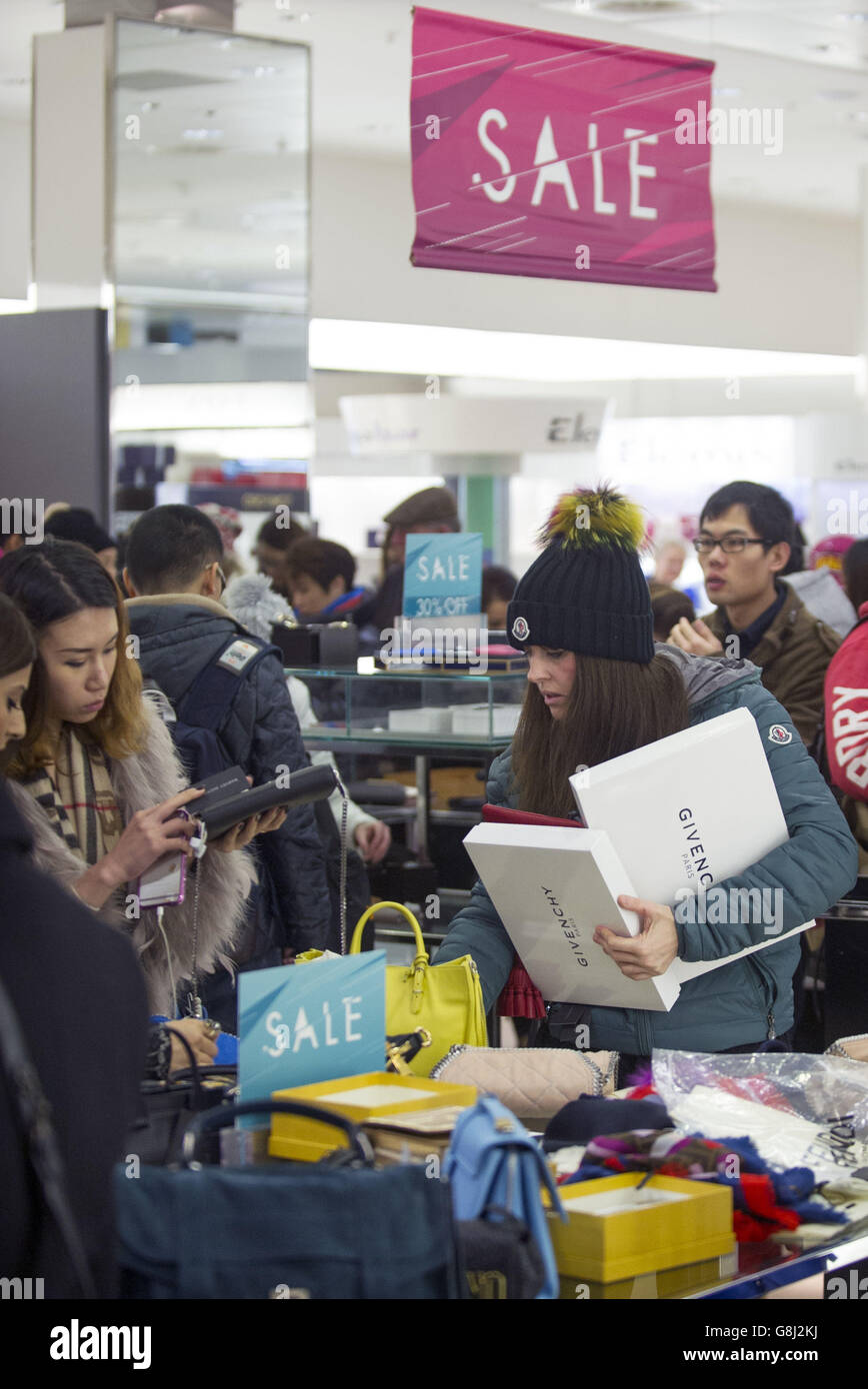 Boxing Day sales. Shoppers in the Harvey Nichols department store at ...