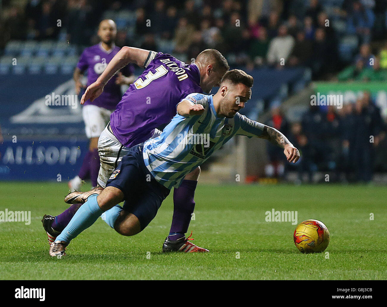 Coventry citys adam armstrong and port vales carl dickinson hi-res ...