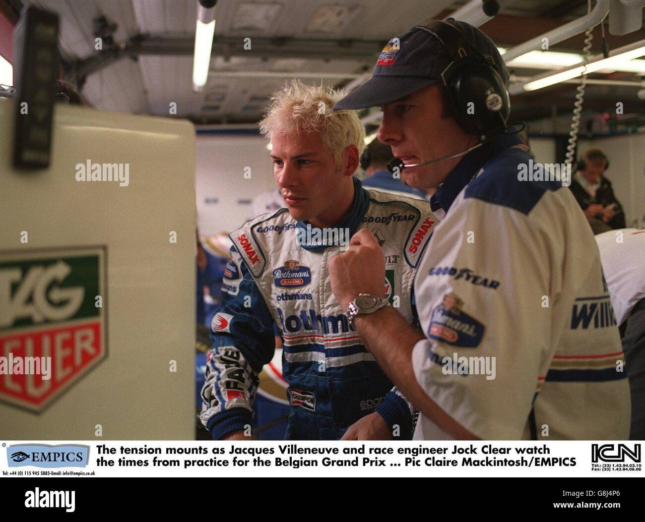 The tension mounts as Jacques Villeneuve and race engineer Jock Clear ...