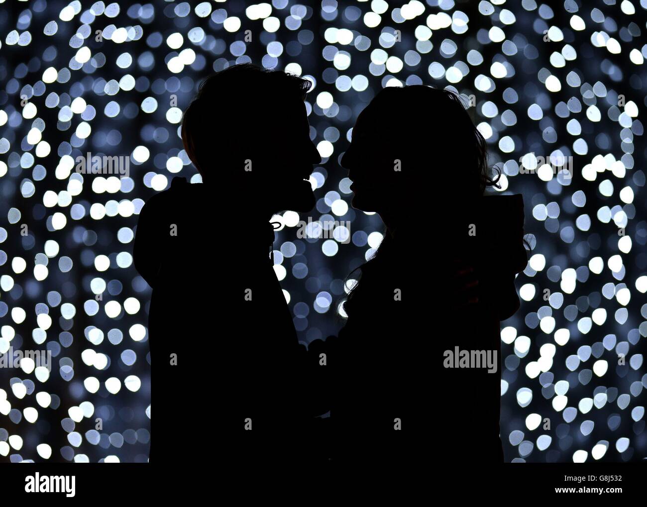 Joel and Francesca Robertson embrace as they get ready to celebrate the ...