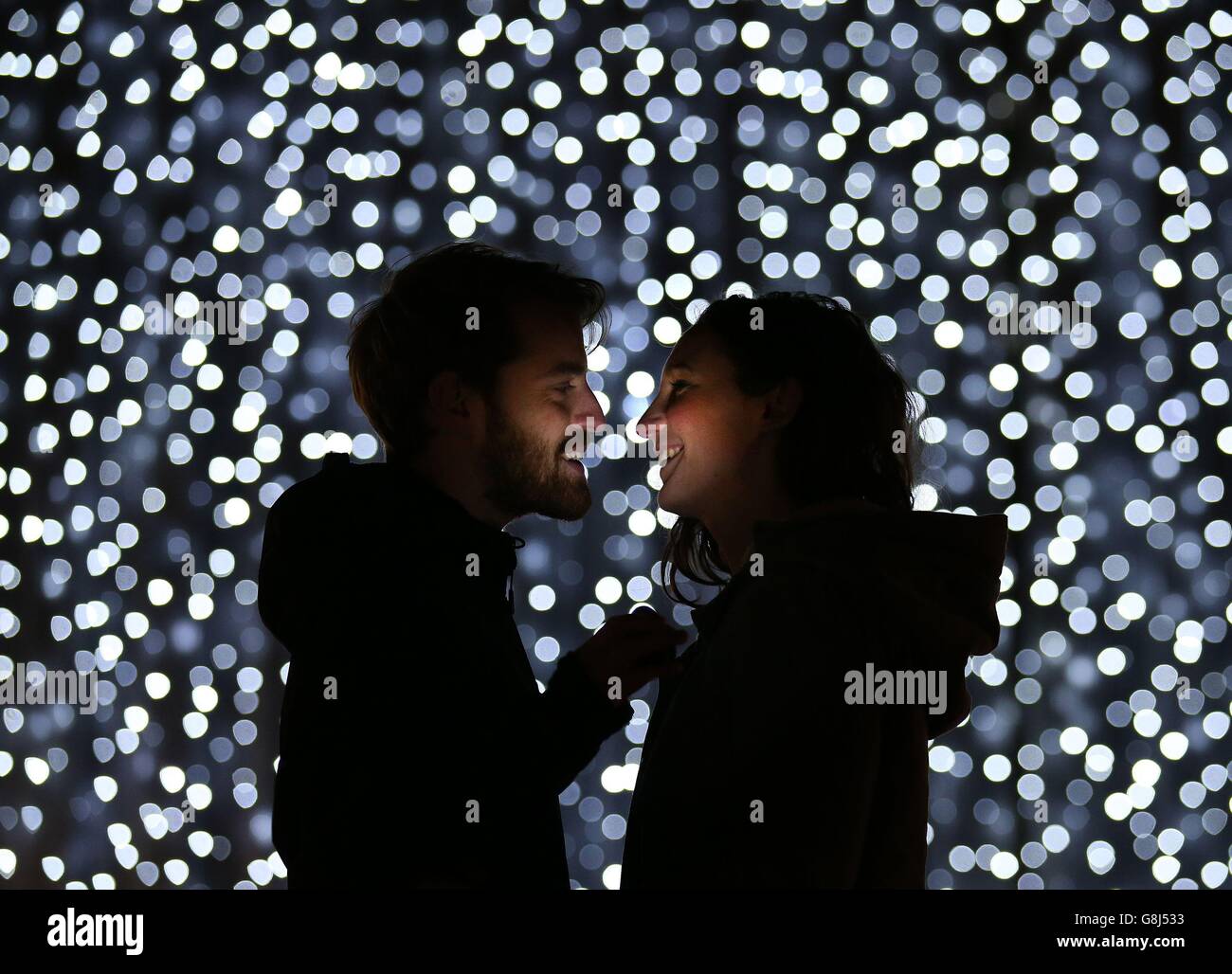 Joel and Francesca Robertson embrace as they get ready to celebrate the ...