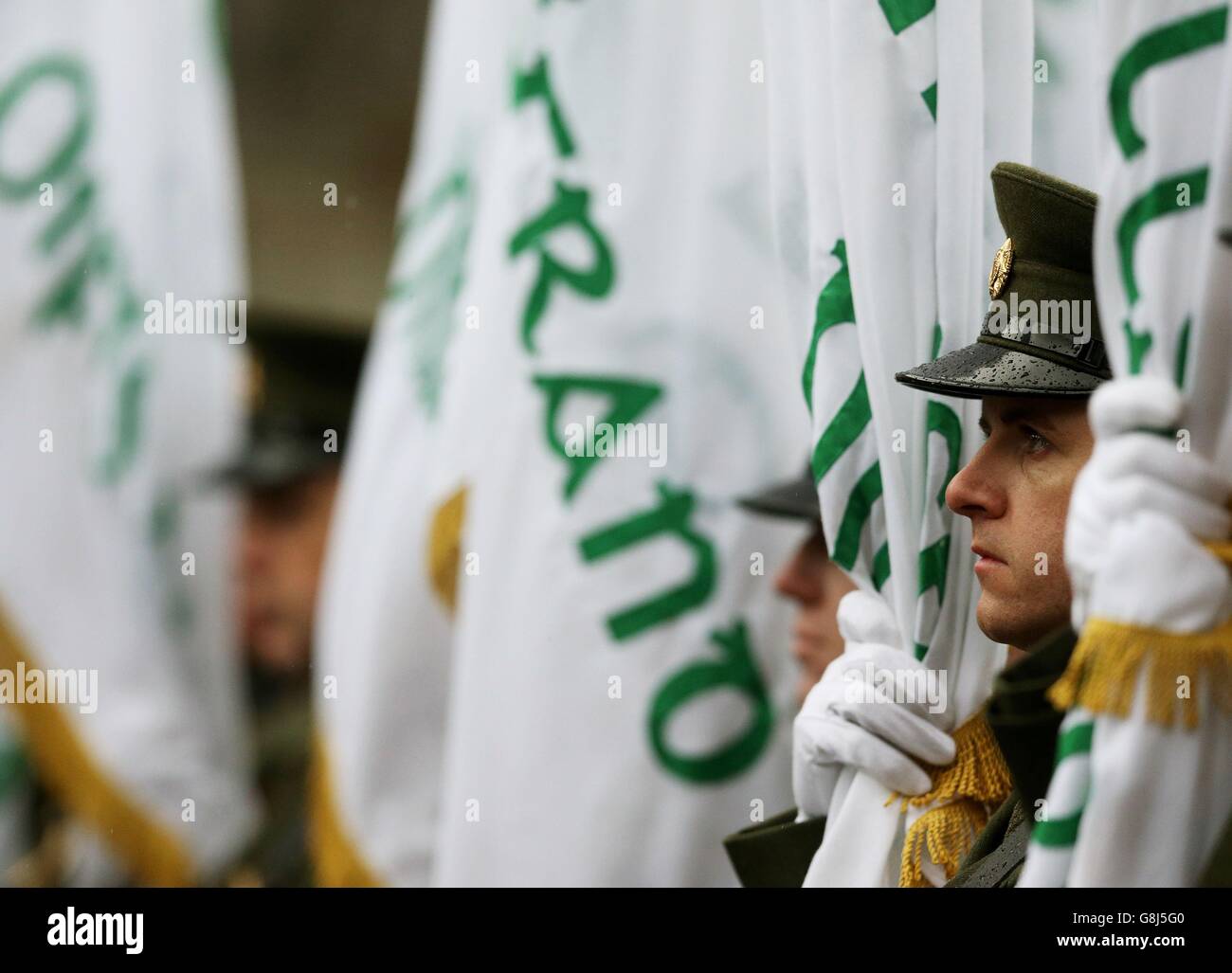 Members of the Irish defence forces during the first major event to ...