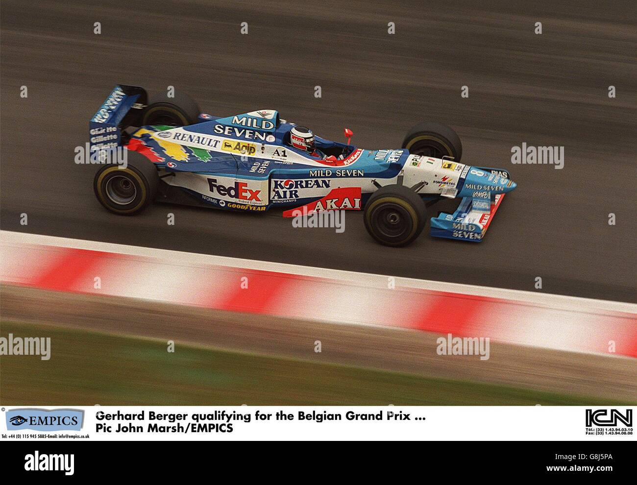 Motor Racing ... Belgian Grand Prix. Gerhard Berger qualifying for the ...