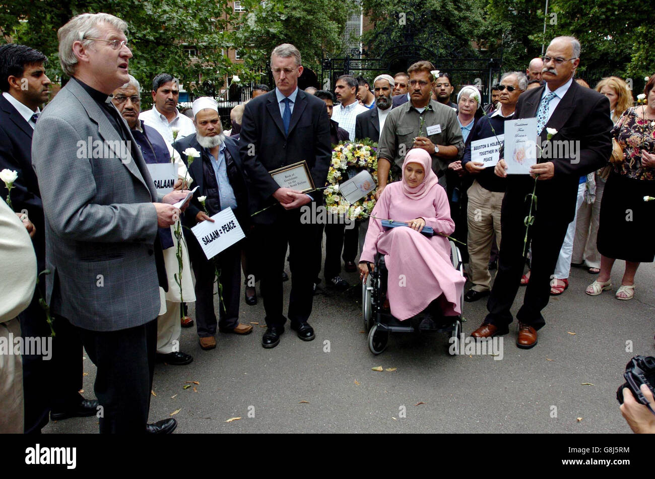 Revd Bob shaw from the Holy Spirit Church Beeston addresses a mixed ...