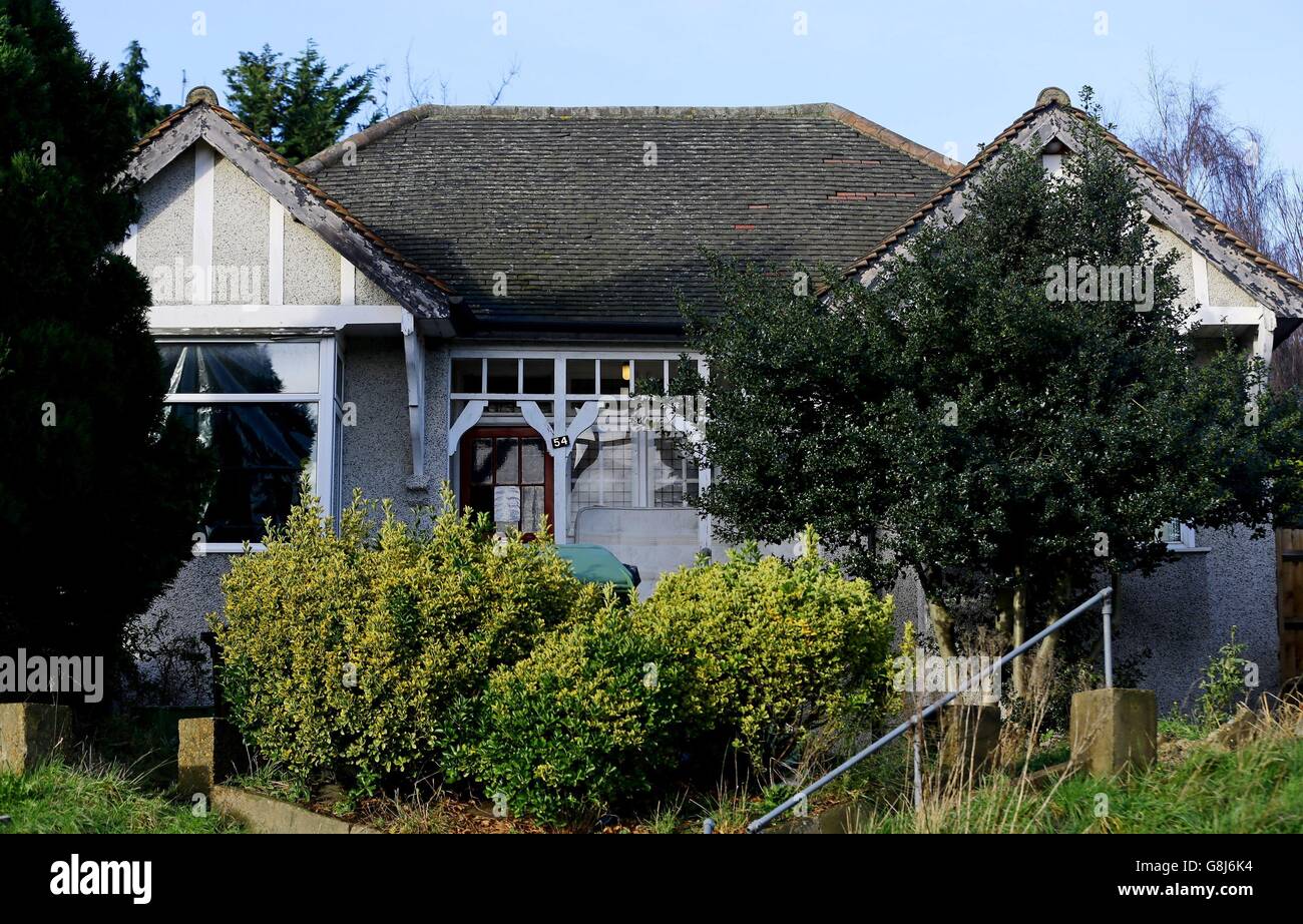 A view of the house in Erith, Kent, which is being searched by police ...