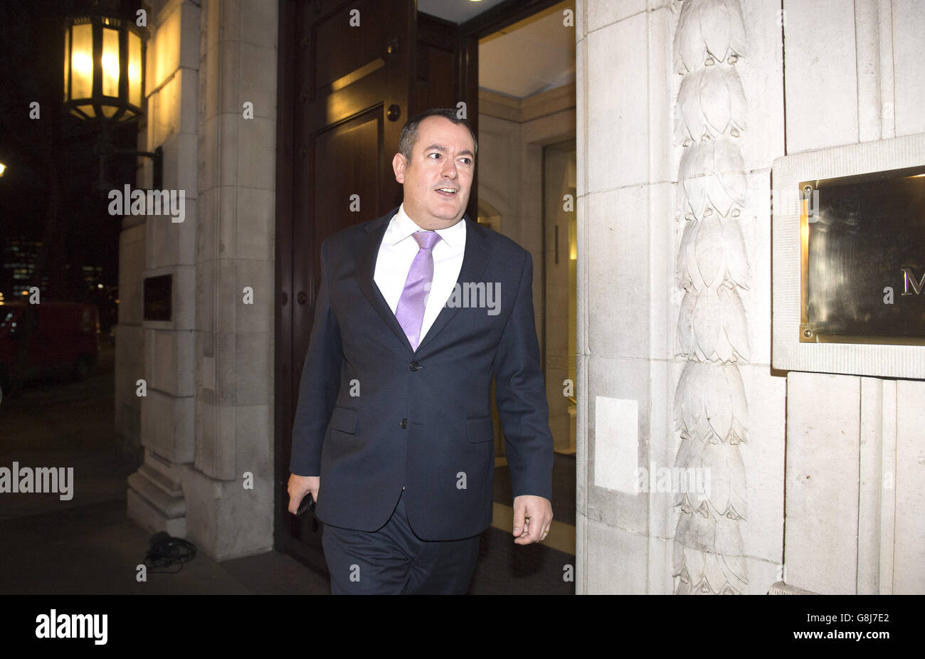 Michael Dugher leaves Millbank Studios in London, after he became the ...