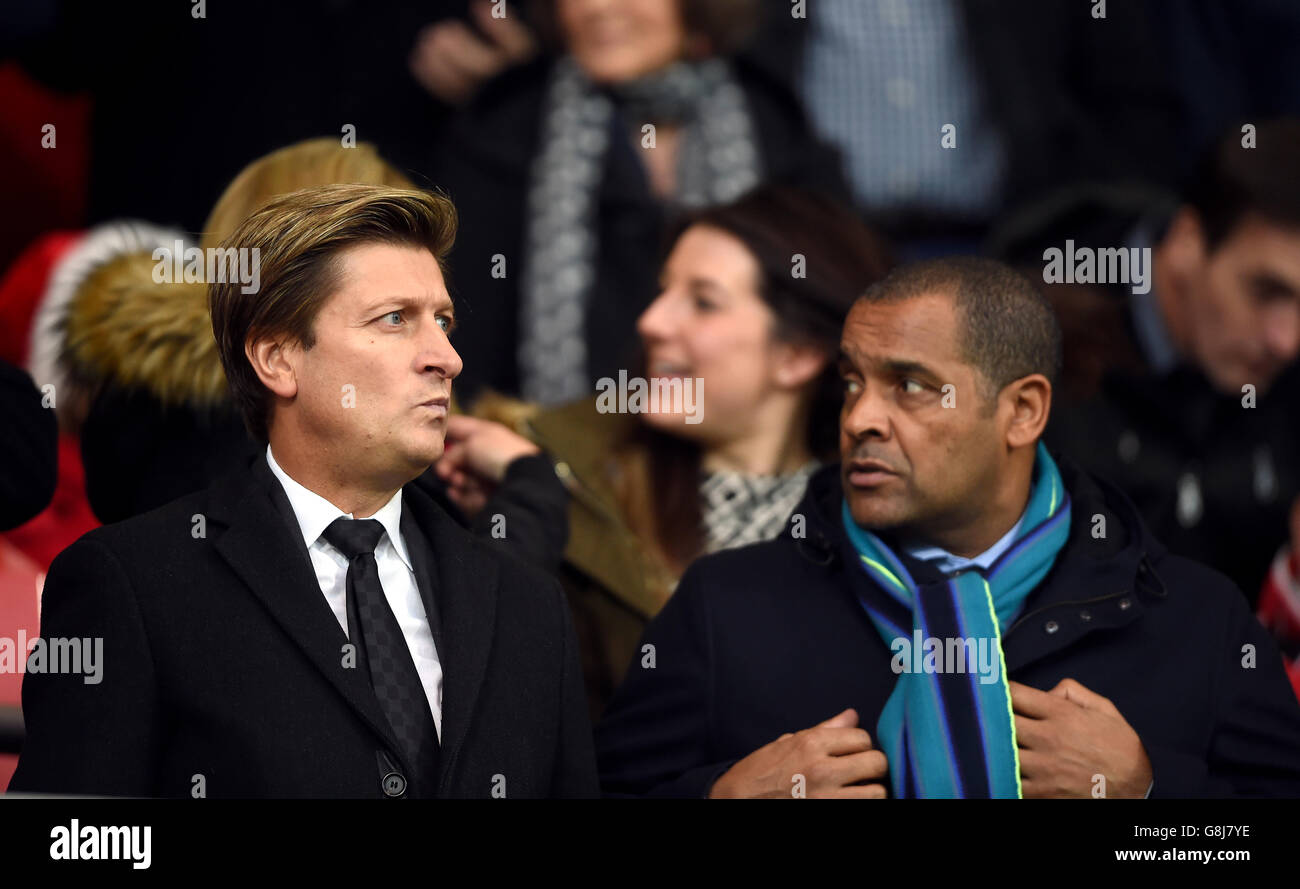 Crystal Palace owner Steve Parish (left) and Mark Bright Stock Photo ...