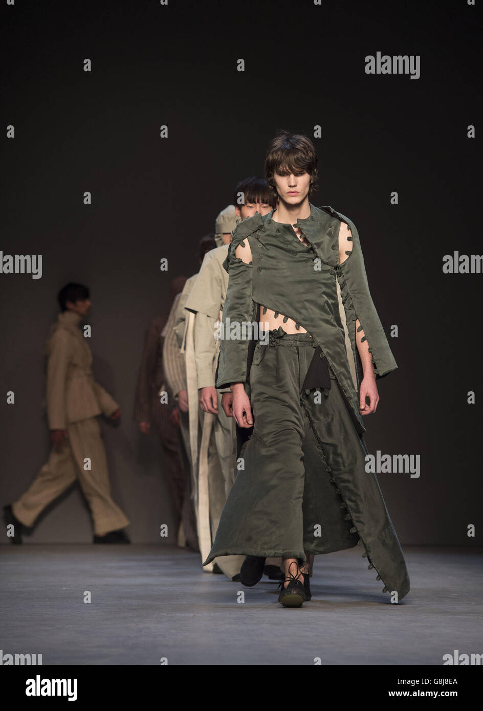 Models on the catwalk during the Craig Green London Collections Men ...