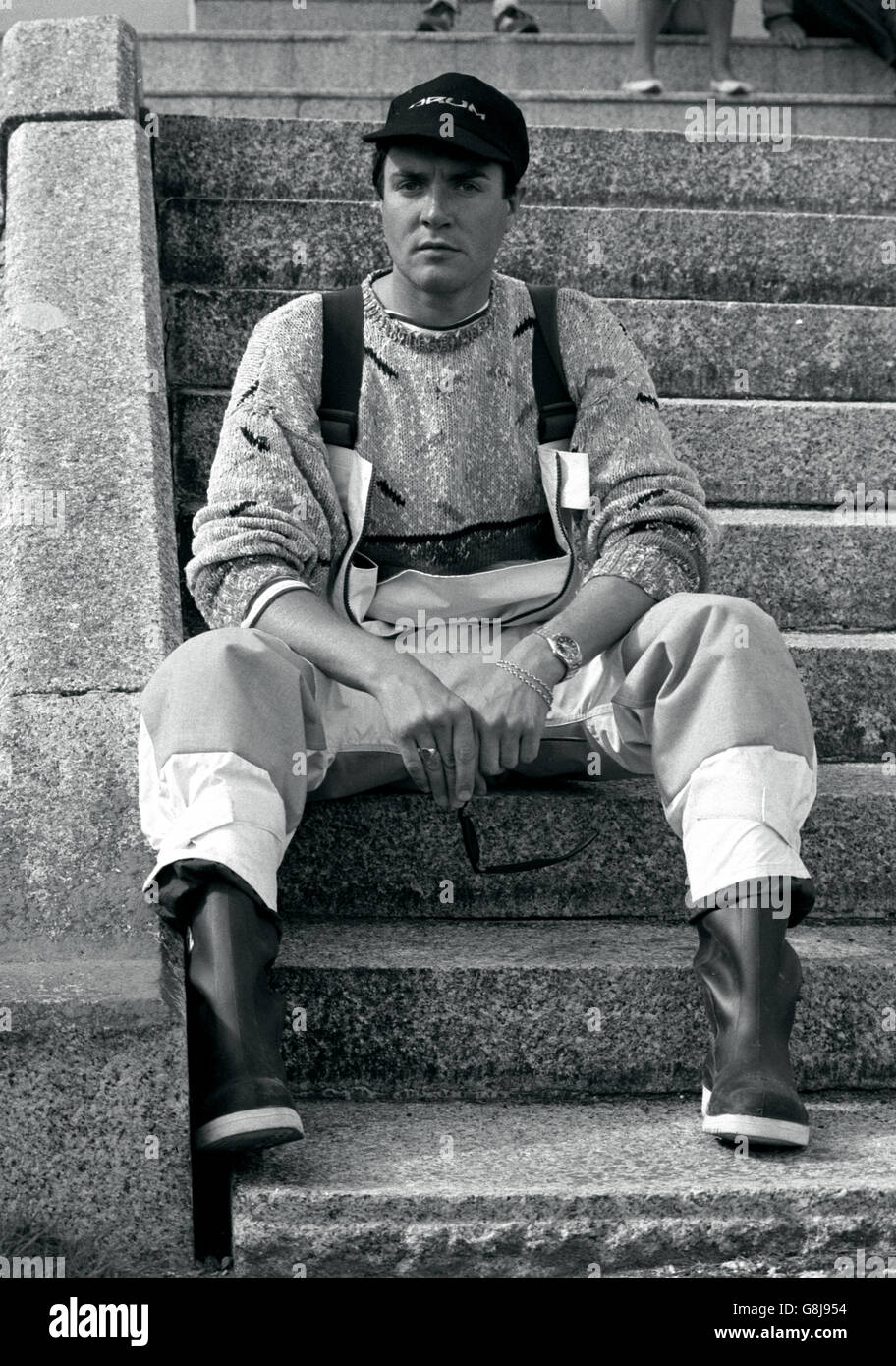 Lead singer of pop group Duran Duran, Simon Le Bon in Falmouth, still ...