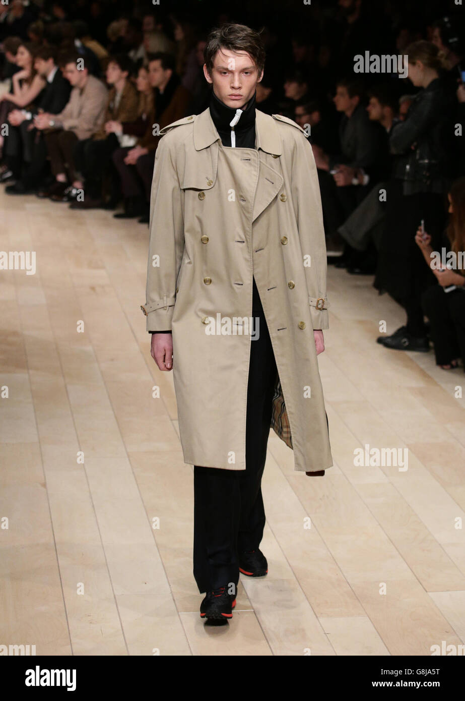 Models on the catwalk during the Burberry Prorsum London Collections ...