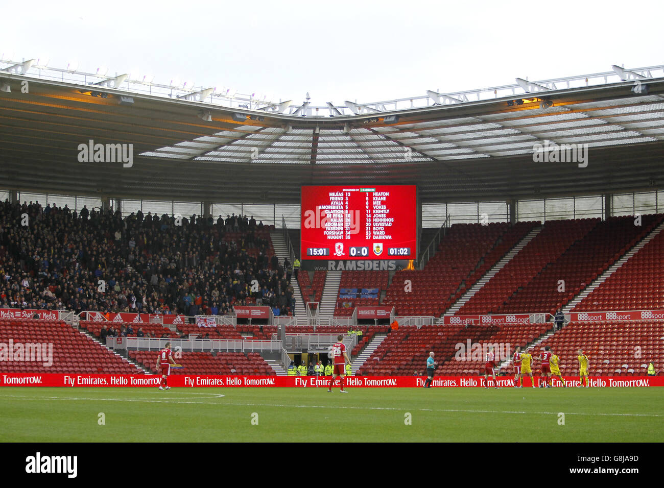 General view of empty seats at the riverside stadium hi-res stock ...