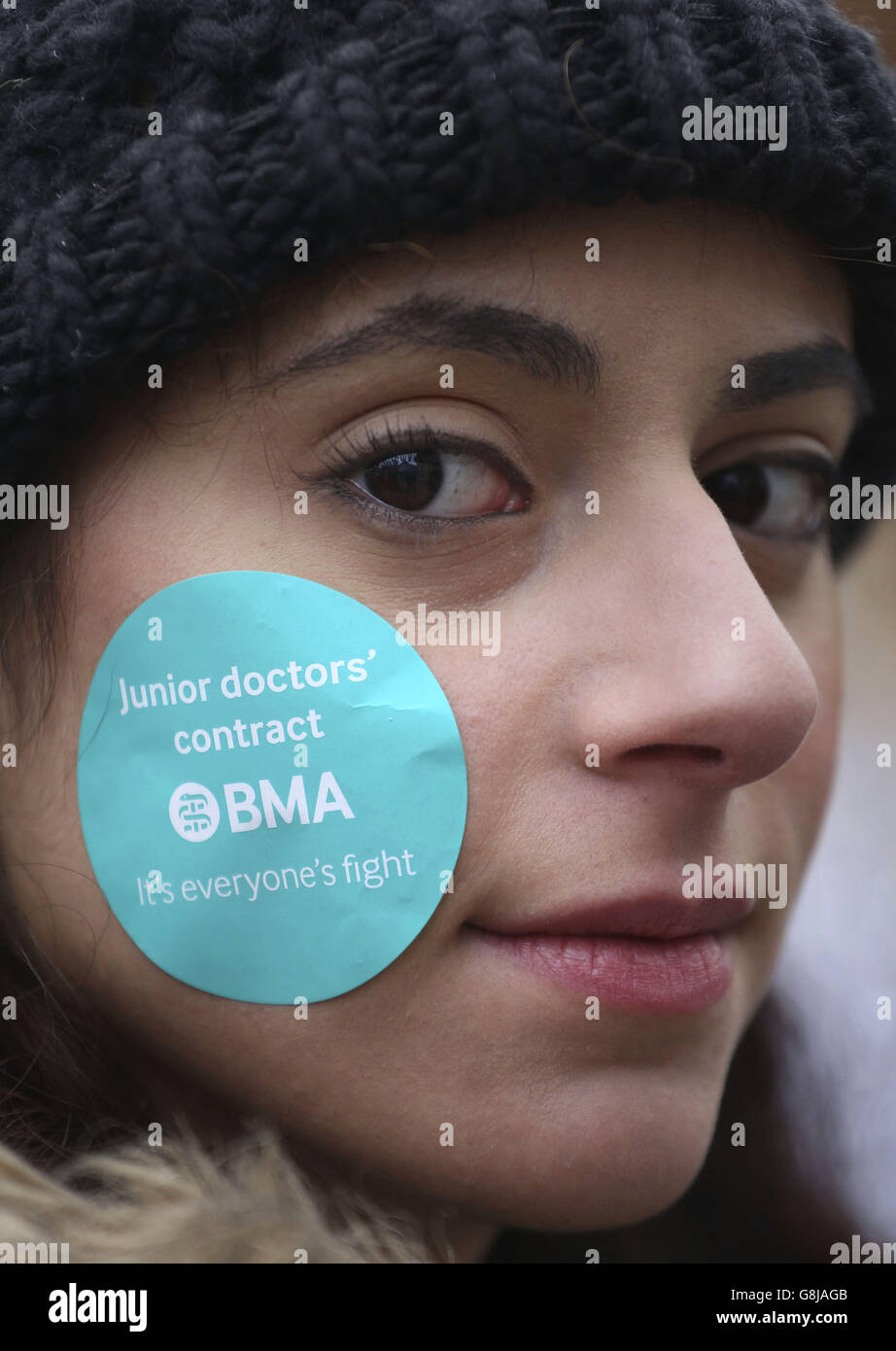 A junior doctor (name not given) outside St Thomas' Hospital in London ...