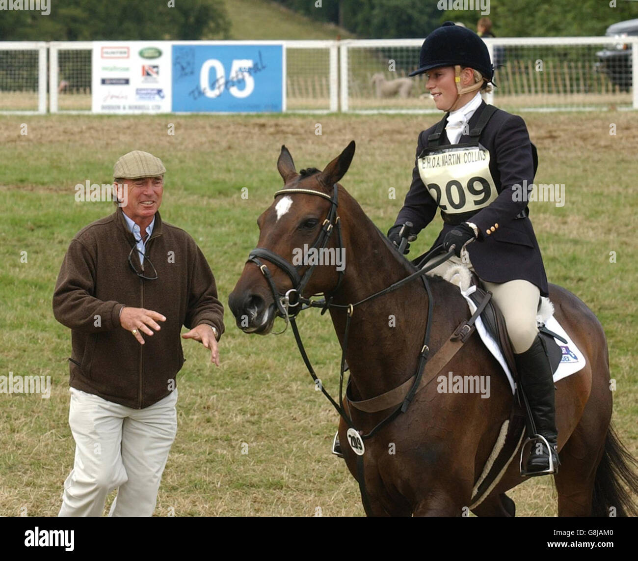 Zara Phillips on Tsunami II with her father Capt. Mark Phillips before ...