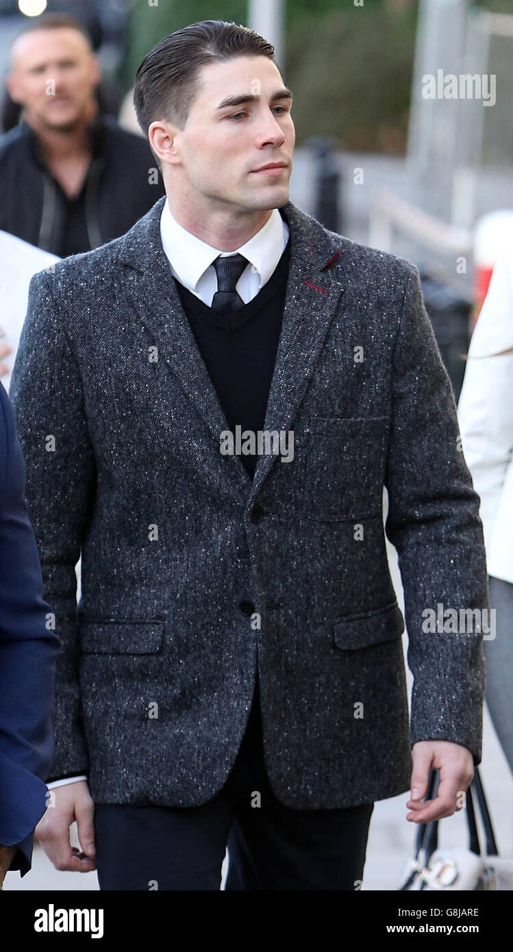 Boxer Jamie Cox arrives at Croydon Magistrates' Court in south London ...