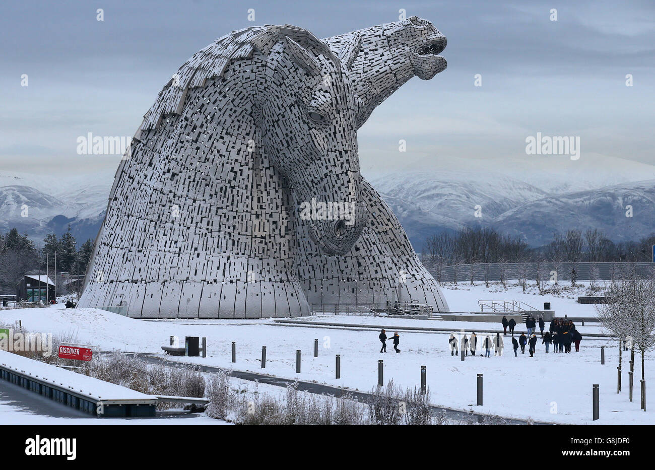 Visitors seen in snow hi-res stock photography and images - Alamy