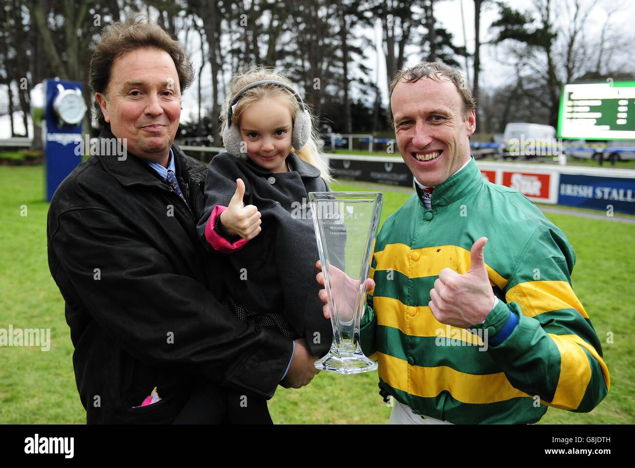 Robert Power celebrates with with trainer Charles O'Brien and his ...