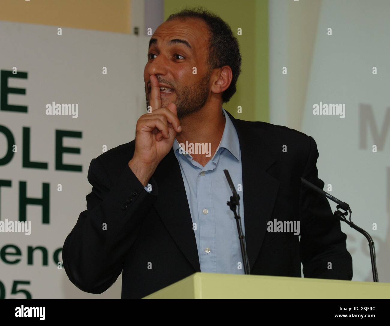 Prof Tariq Ramadan addresses the conference. The Egyptian born Muslim ...
