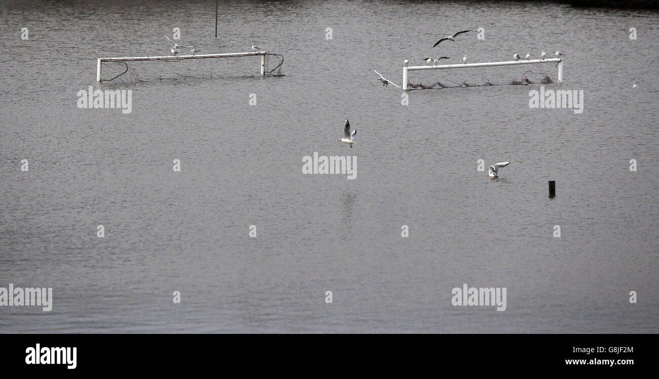 Goal posts under water hi-res stock photography and images - Alamy