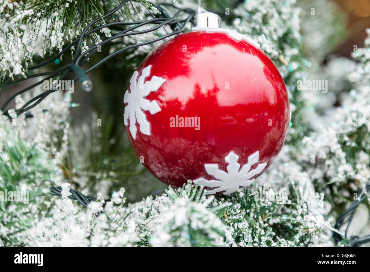 Christmas Tree Red Ball Stock Photo - Alamy