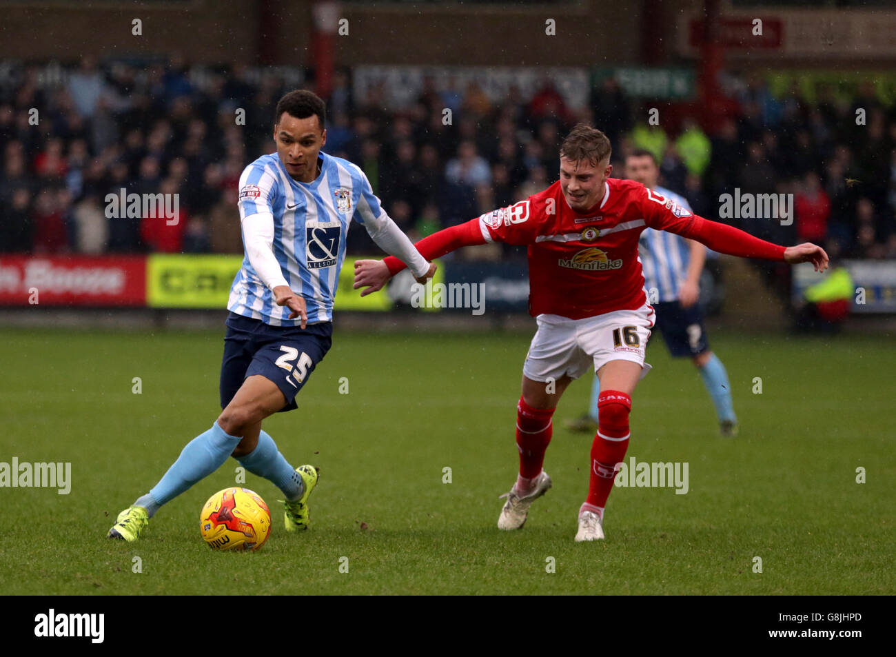 Coventry City's Jacob Murphy (left) and Crewe Alexandra's Adam King ...