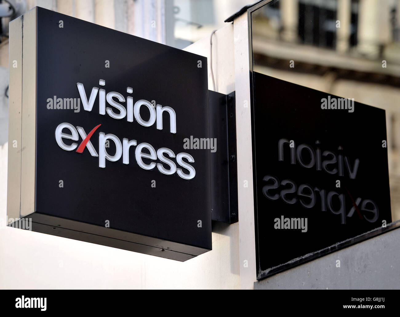 Shop sign stock. A shop sign for vision express in central London Stock ...