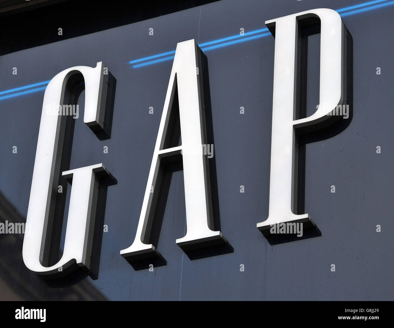 Shop sign stock. A shop sign for GAP in central London Stock Photo - Alamy