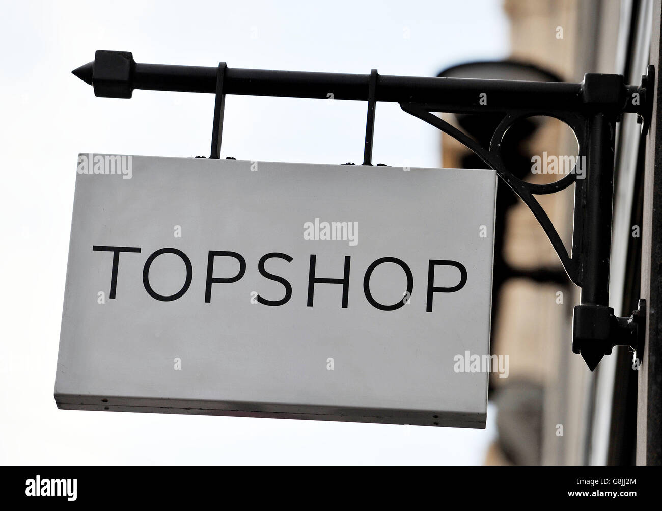 Shop sign stock. A shop sign for Topshop in central London Stock Photo ...