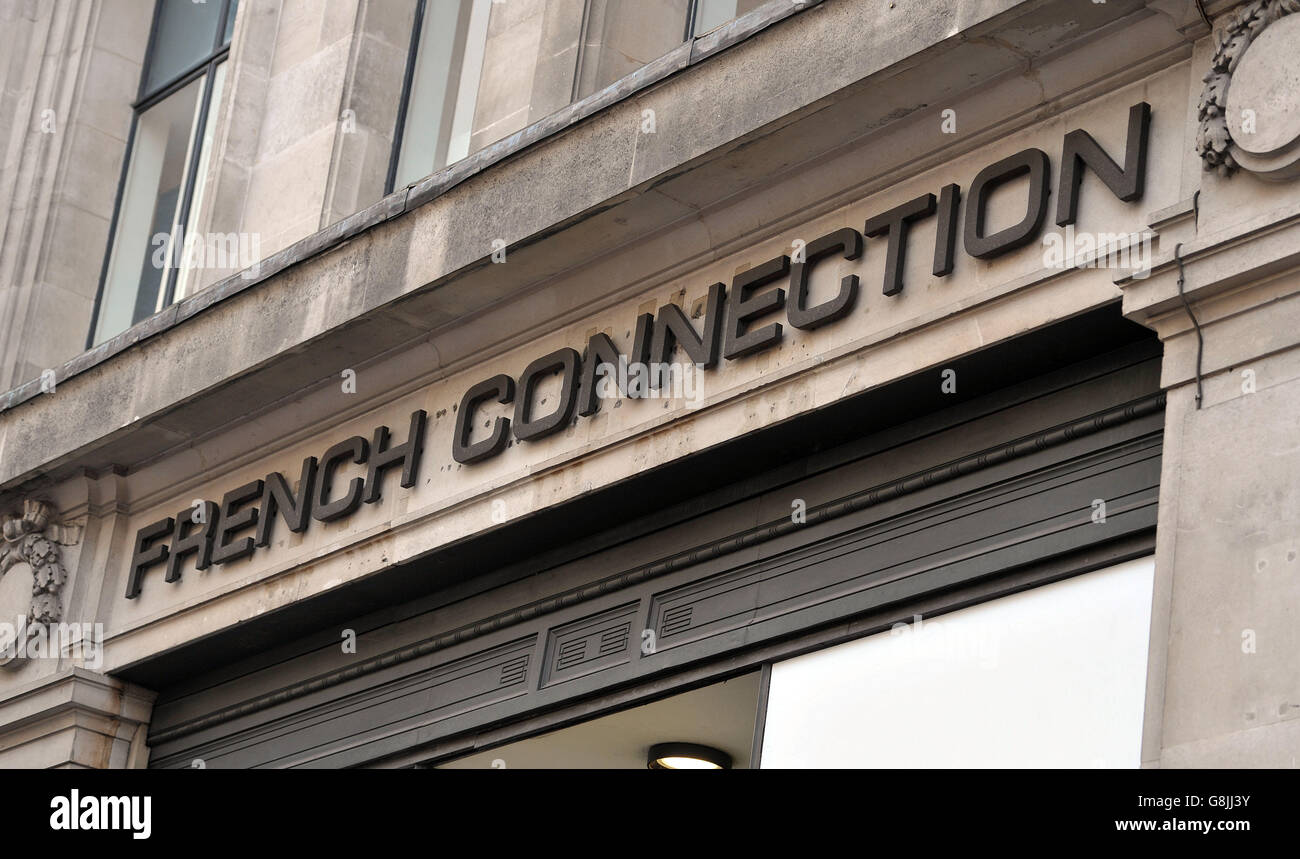 Shop sign stock. A shop sign for French Connection in central London ...