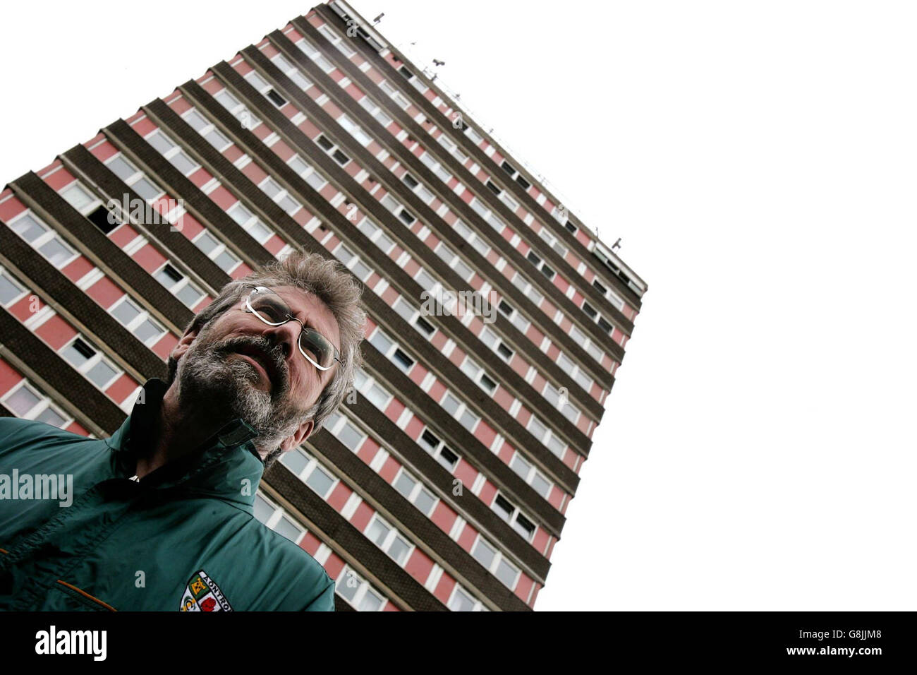 Sinn Fein President Gerry Adams at Divis Tower, after the Army began ...