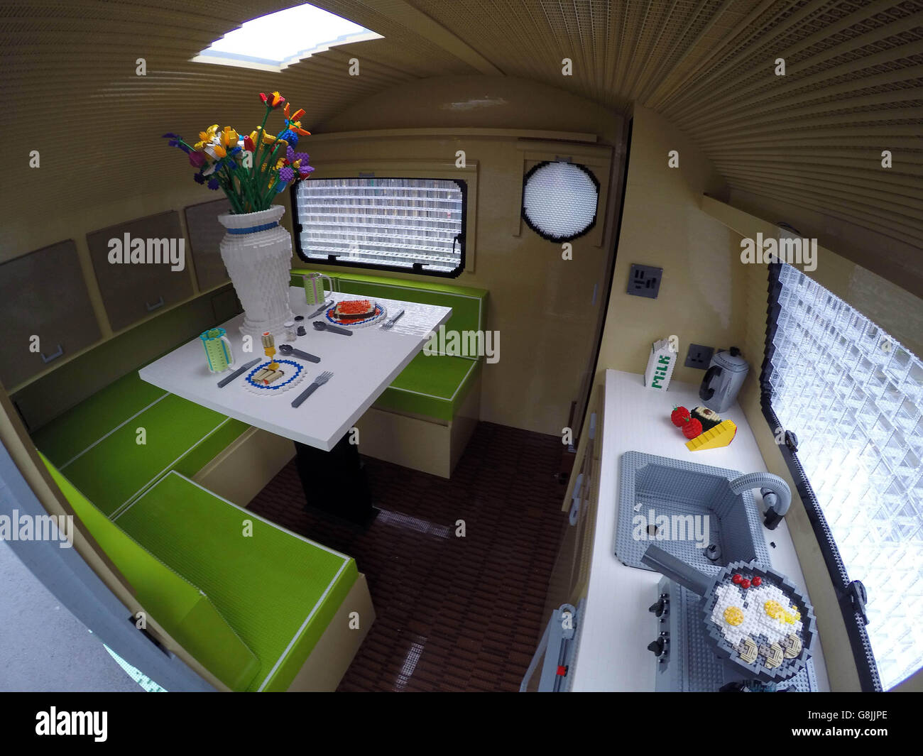 A full size caravan made out of LEGO bricks by Bright Bricks in Bordon ...