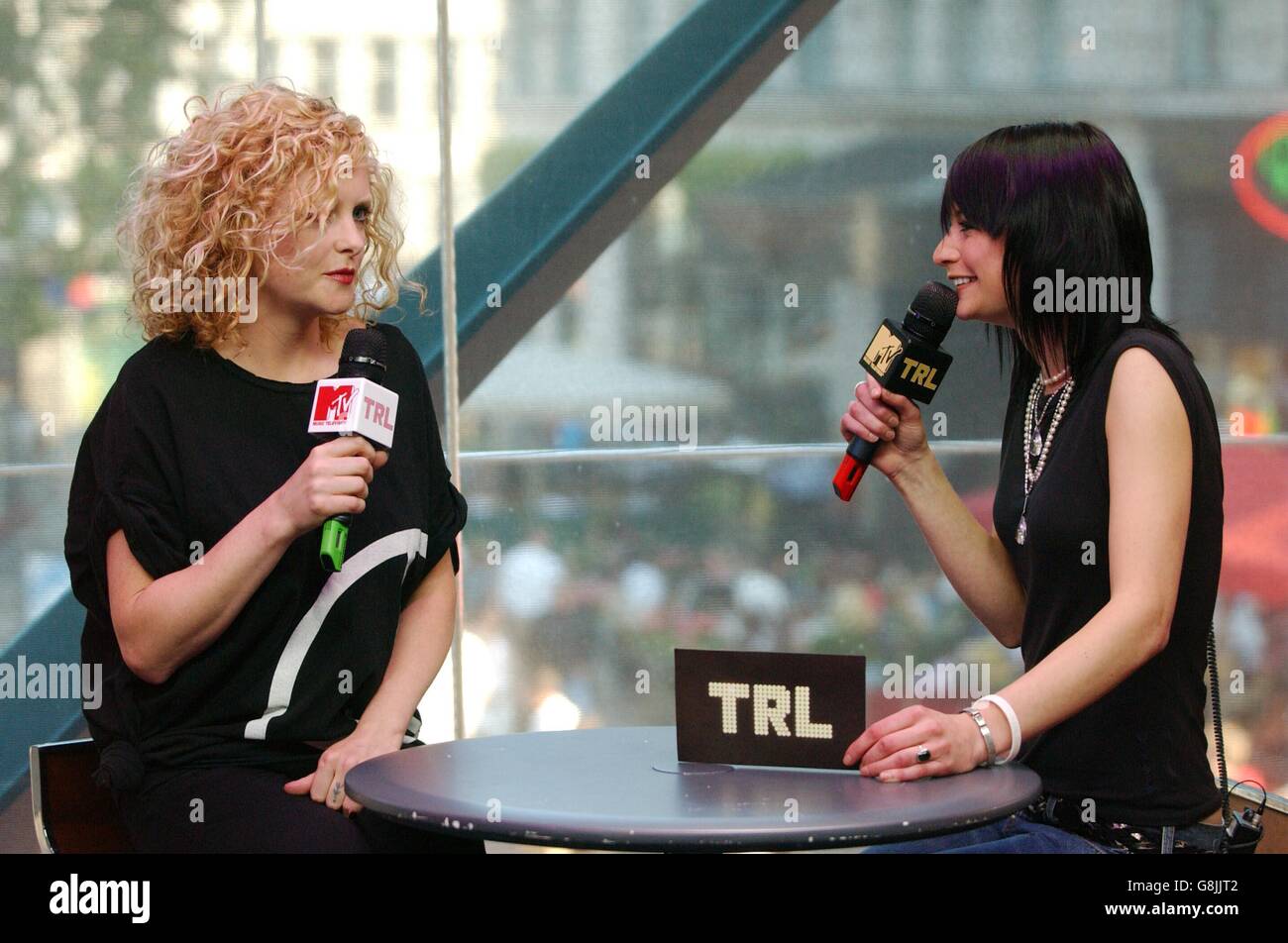 Alison Goldfrapp with host Jo Jacobs (right) during her guest ...