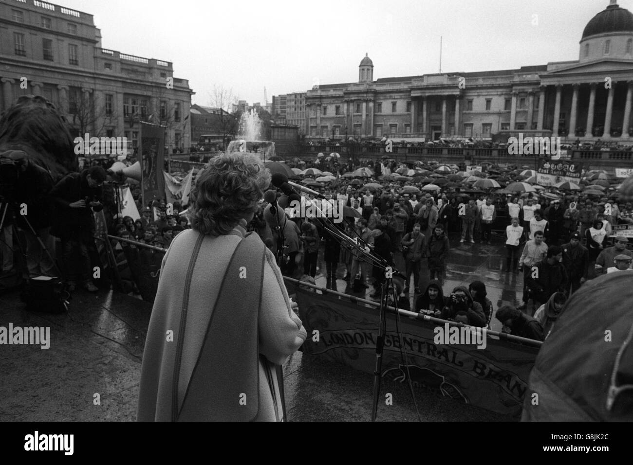 SOGAT '82 General Secretary Brenda Dean in Trafalgar Square, London ...