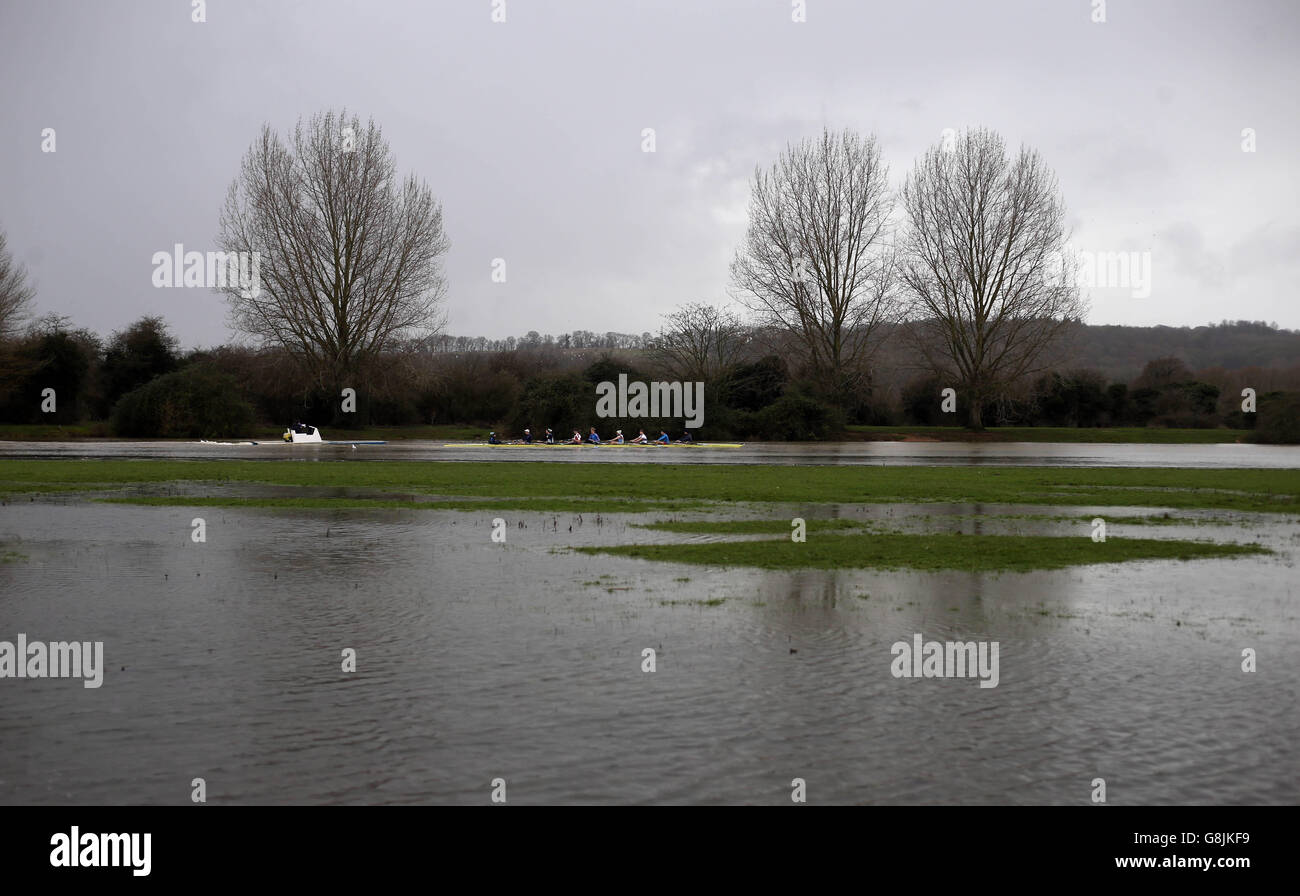 Port Meadow in Wolvercote, near Oxford which has been flooded by the ...