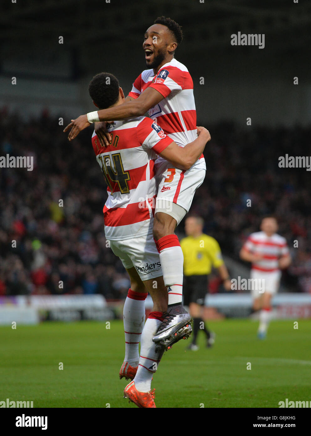 Doncaster rovers nathan tyson celebrates scoring their first goal hi ...