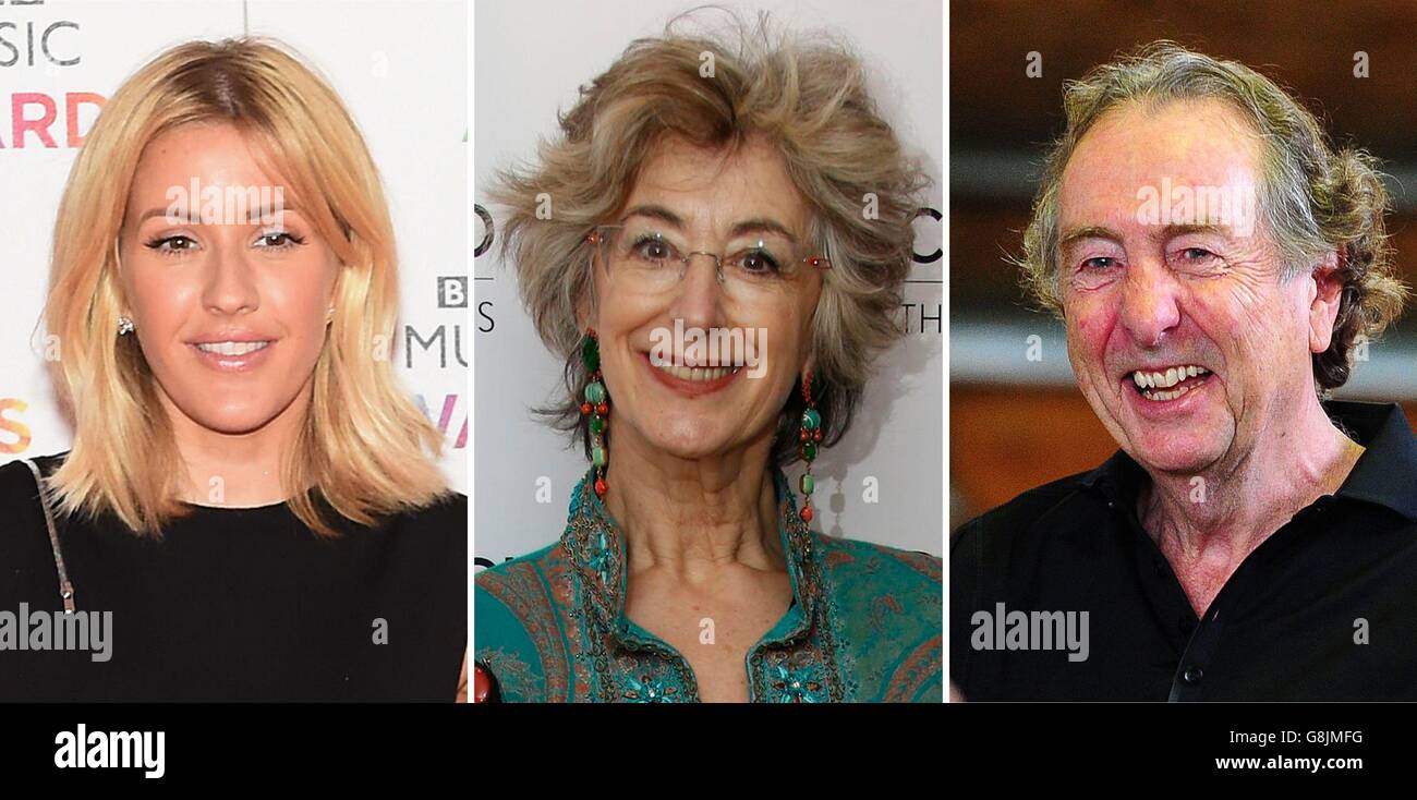 File photos of (from the left) Ellie Goulding, Maureen Lipman and Eric ...