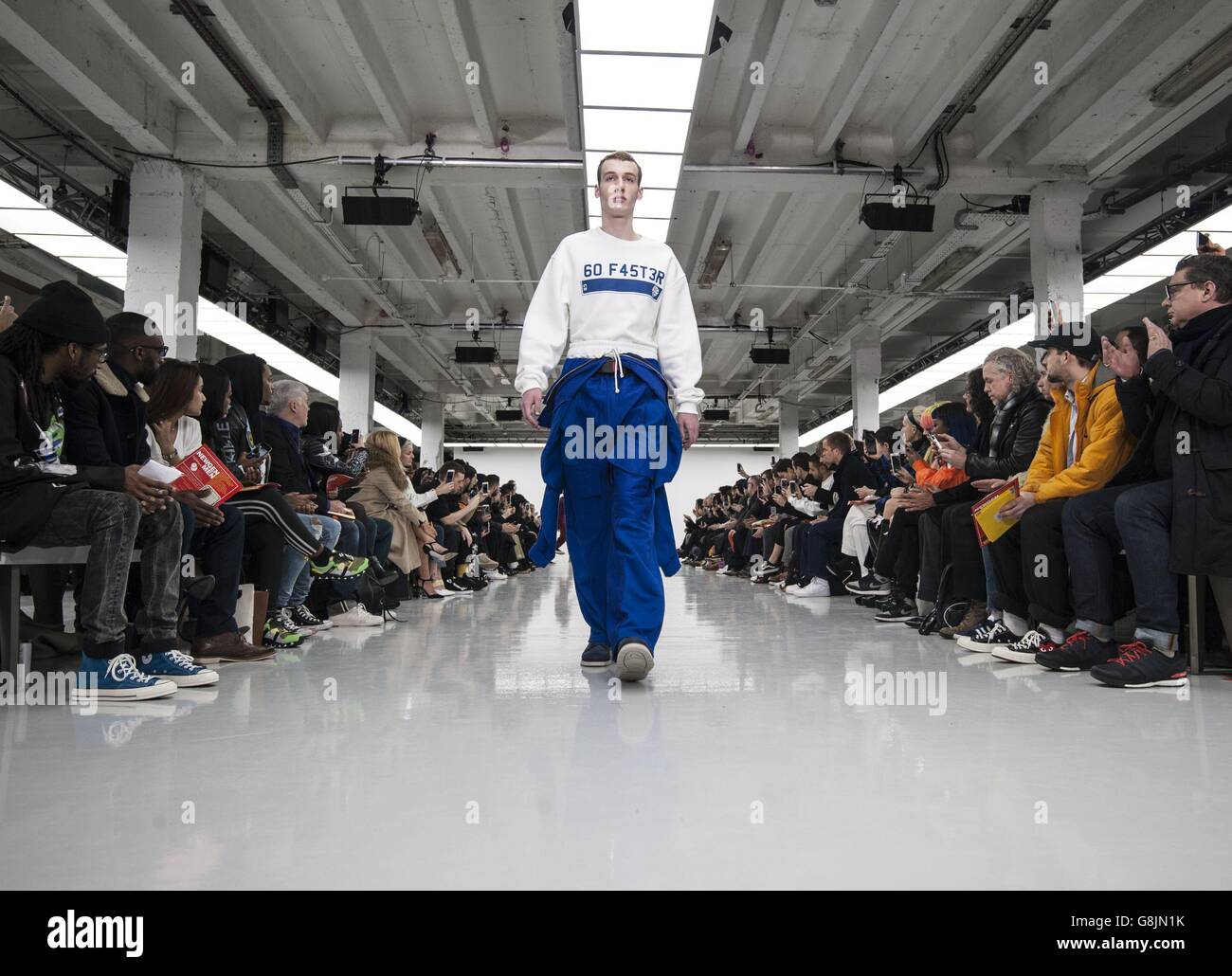 Models on the catwalk during the Liam Hodges London Collections Men ...