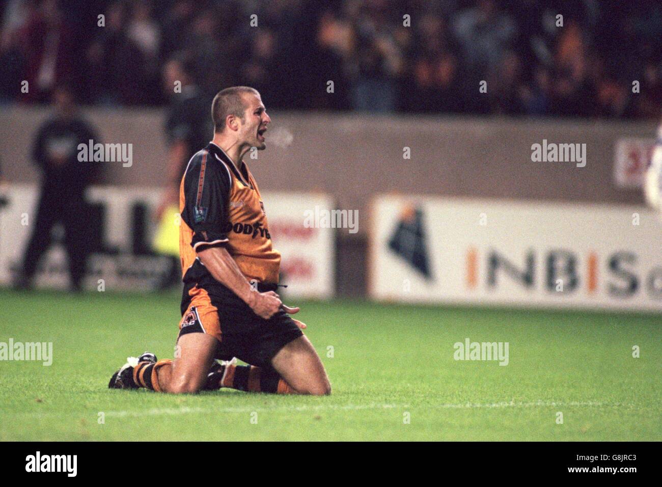 Wolverhampton Wanderers' goalscorer Steve Bull celebrates his goal ...