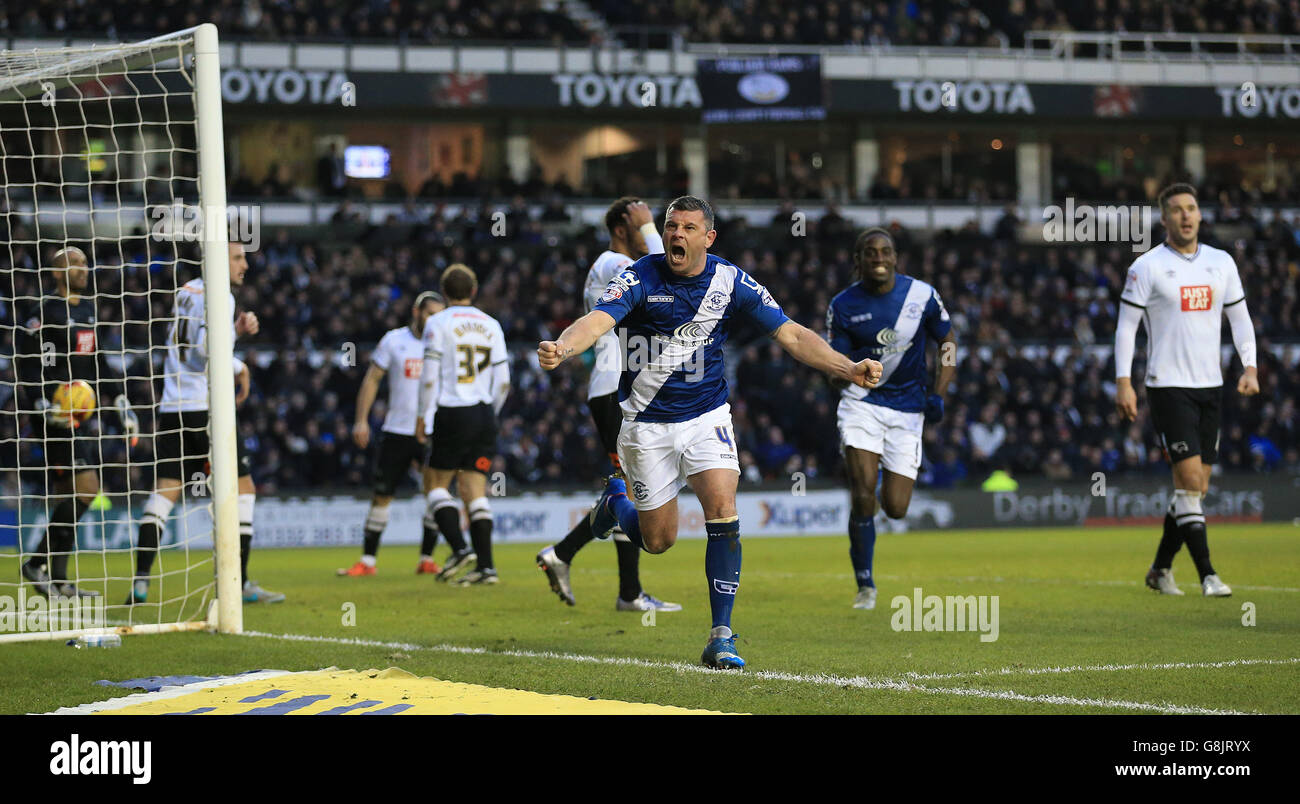 Birmingham City's Paul Robinson (centre) celebrates scoring his side's ...
