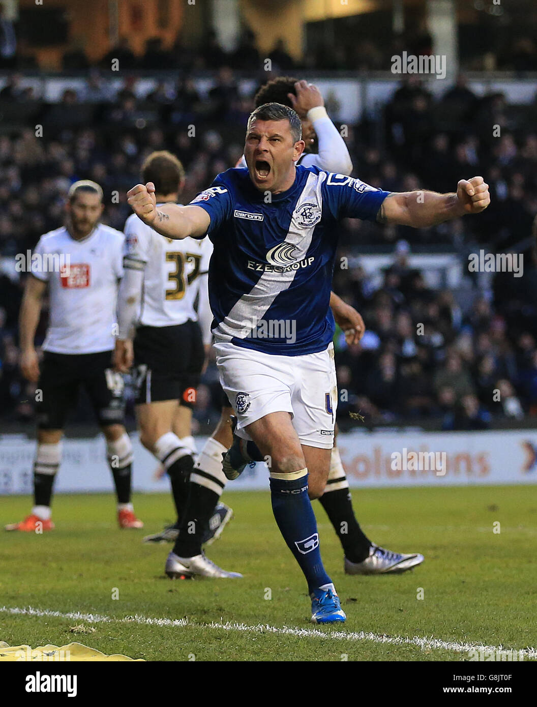 Birmingham City's Paul Robinson (centre) celebrates scoring his side's ...