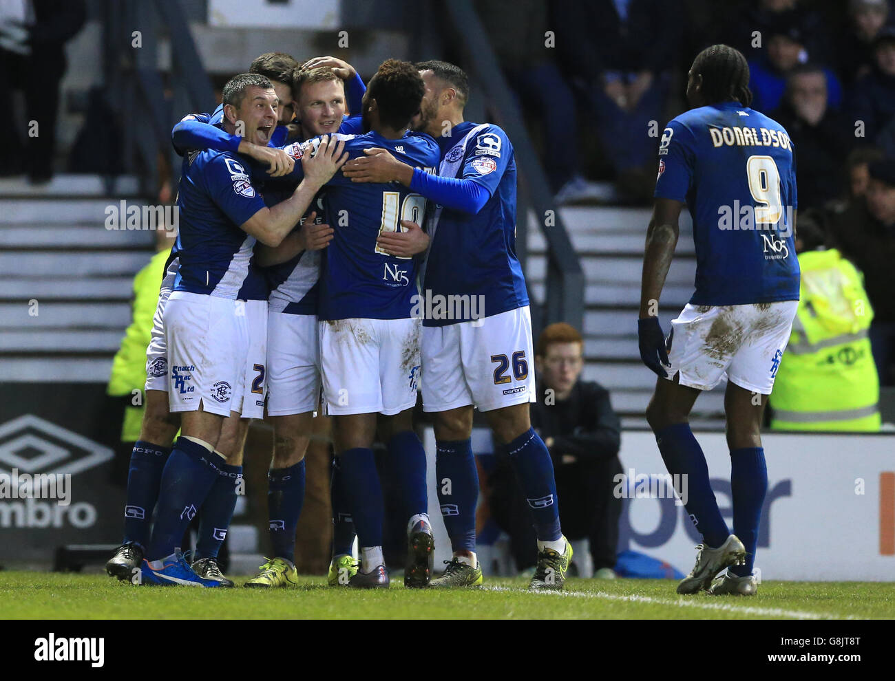 Birmingham City's Stephen Gleeson (third left) celebrates scoring his ...
