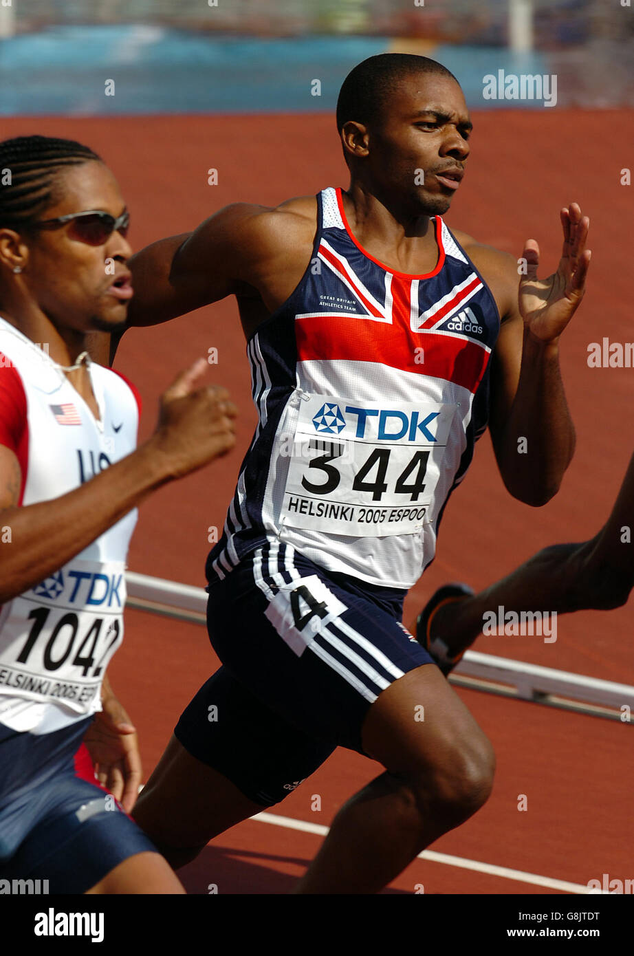 Great Britain's Malachi Davis in action during his 400m heat Stock ...
