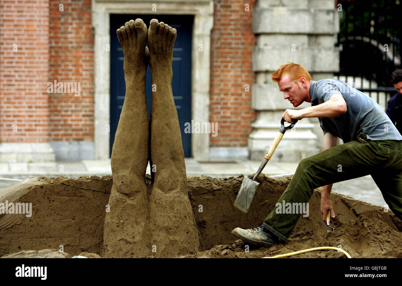 Alan Magee from the Duthain Dealbh, works on a sculpture in the ...