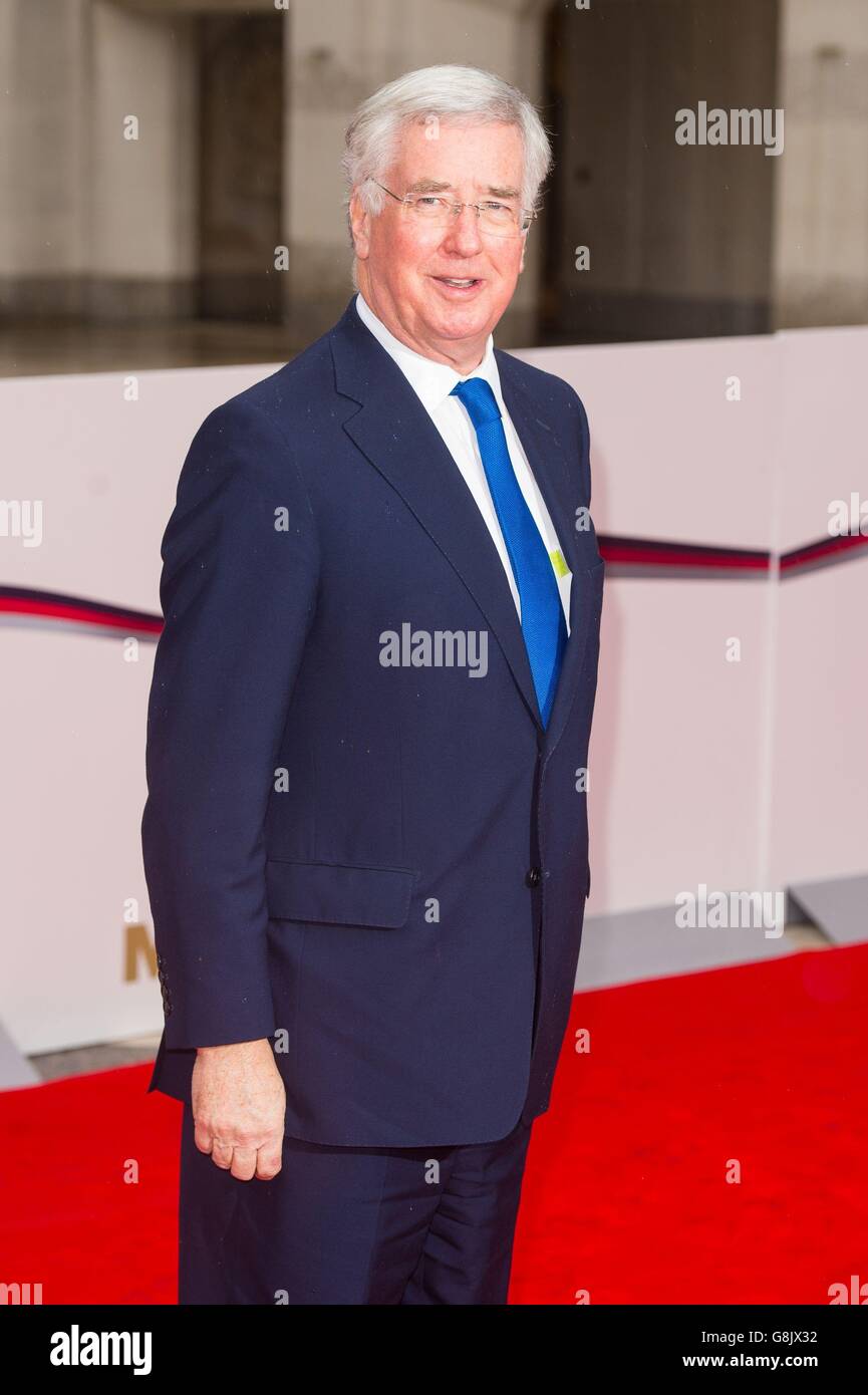 Defence Secretary Michael Fallon arriving at the Sun Military Awards ...